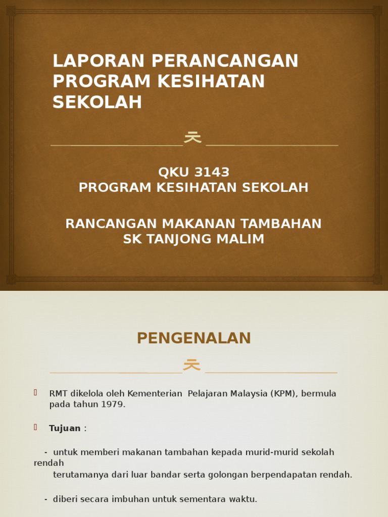 Laporan Perancangan Program Kesihatan Sekolah | PDF