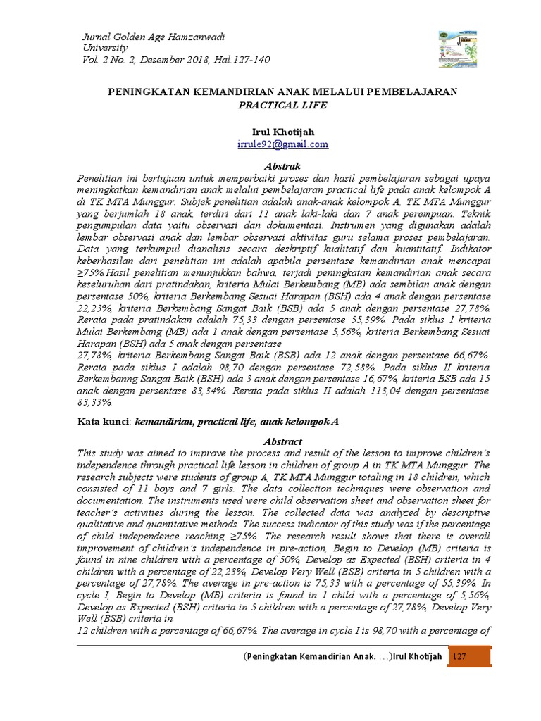 Contoh PKP Practical Life CETHO | PDF