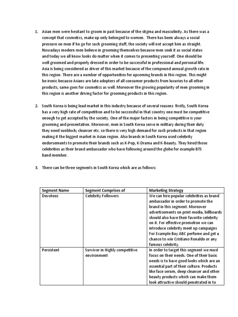 Segment Name Segment Comprises of Marketing Strategy | PDF | Celebrity ...