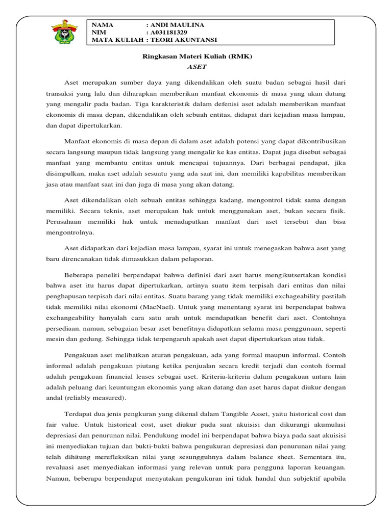 RMK 7 Teori Akuntansi | PDF