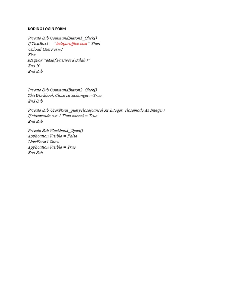 Koding Login Form | PDF