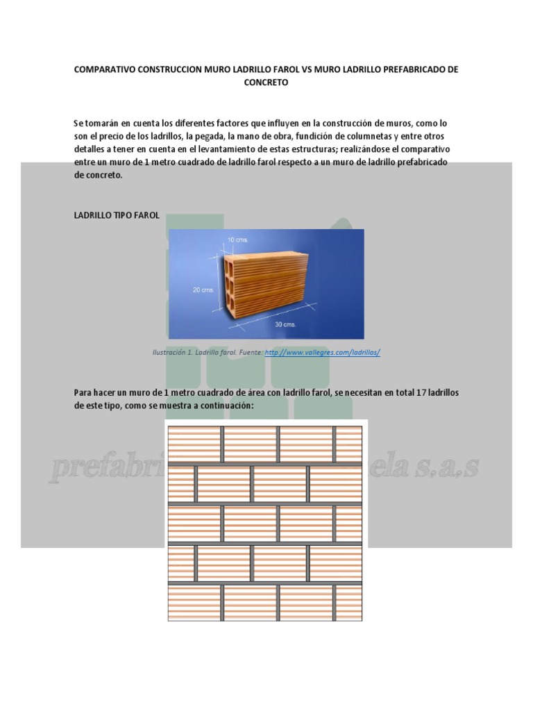 Muro Farol VS Muro Prefabricado de Concreto PDF | Descargar gratis PDF | Material compuesto ...