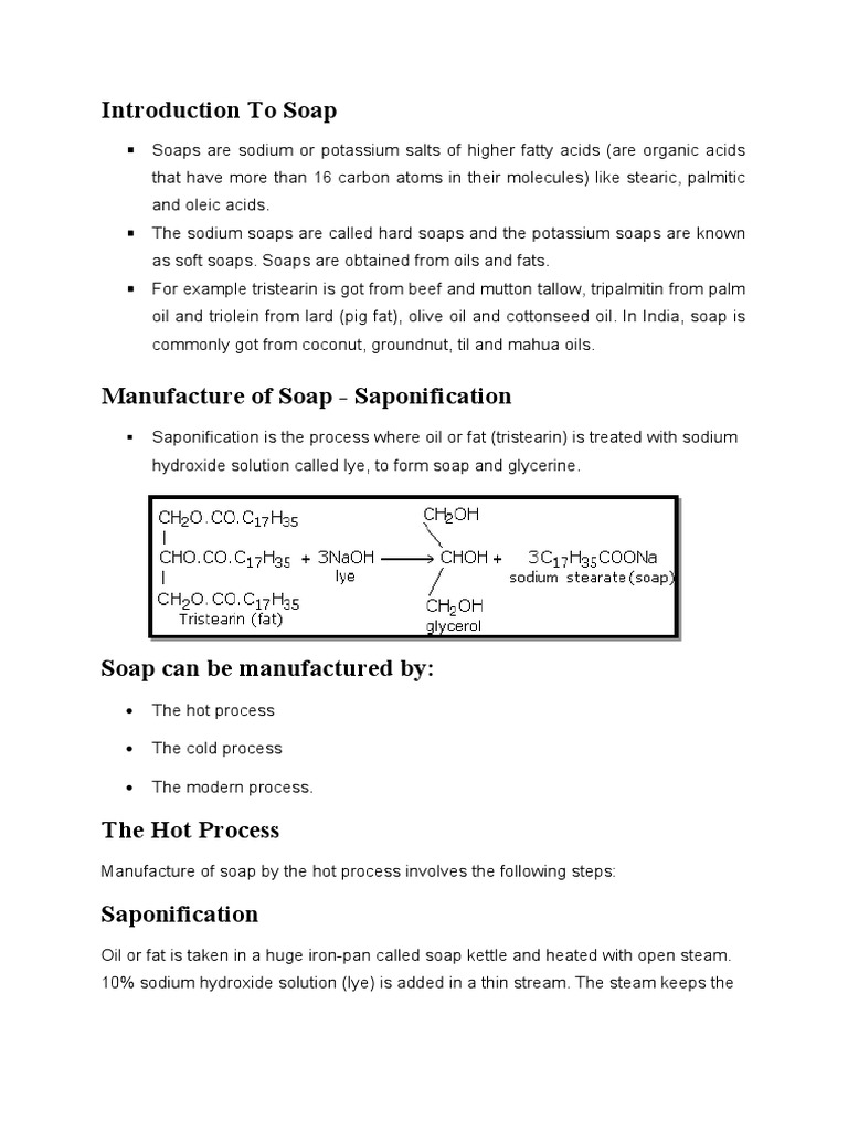Notes Soap | PDF | Soap | Sodium Hydroxide