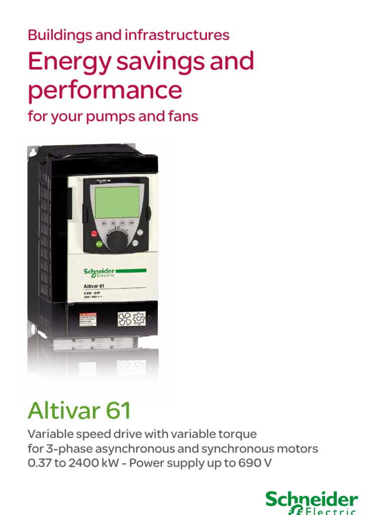 Energy Savings and Performance: Altivar 61 | PDF | Pump | Control Theory