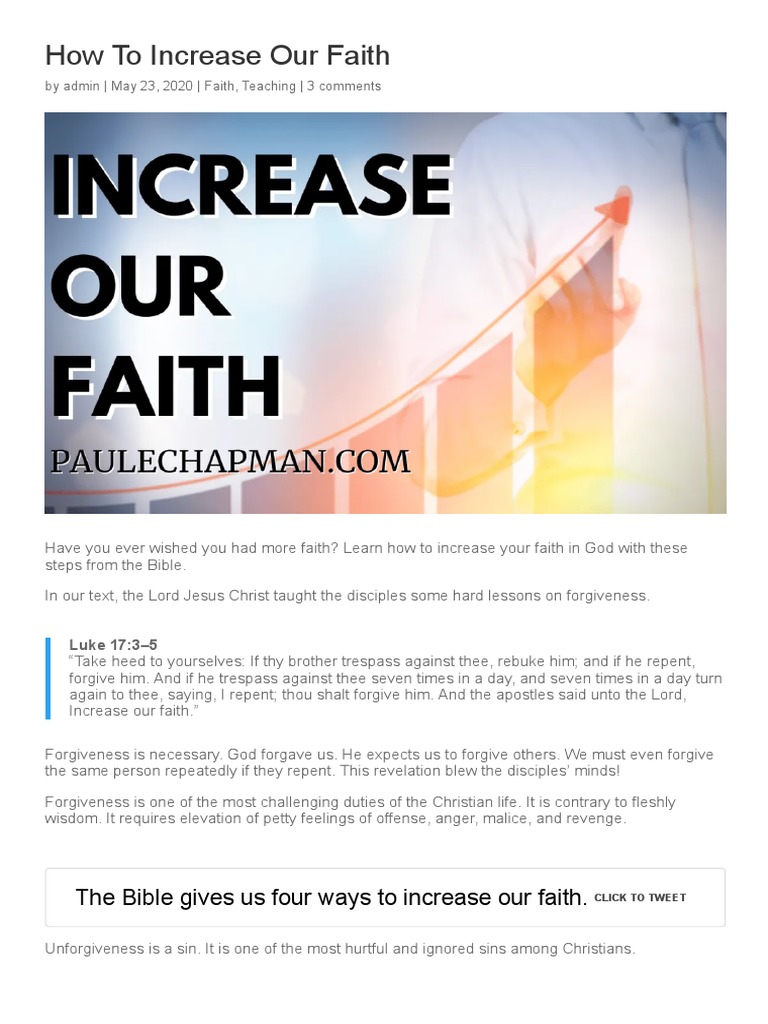 How To Increase Our Faith | PDF | Faith | Forgiveness