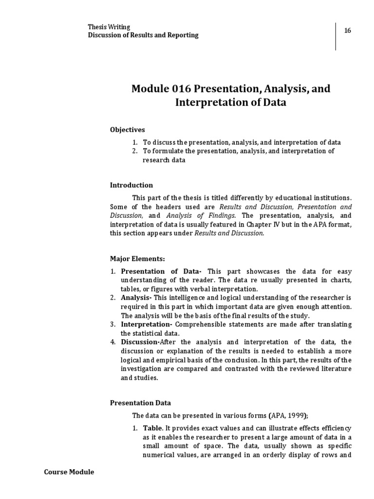 Module-for-Blended-Thesis Writing Lesson 16 | PDF | Variance | Statistics