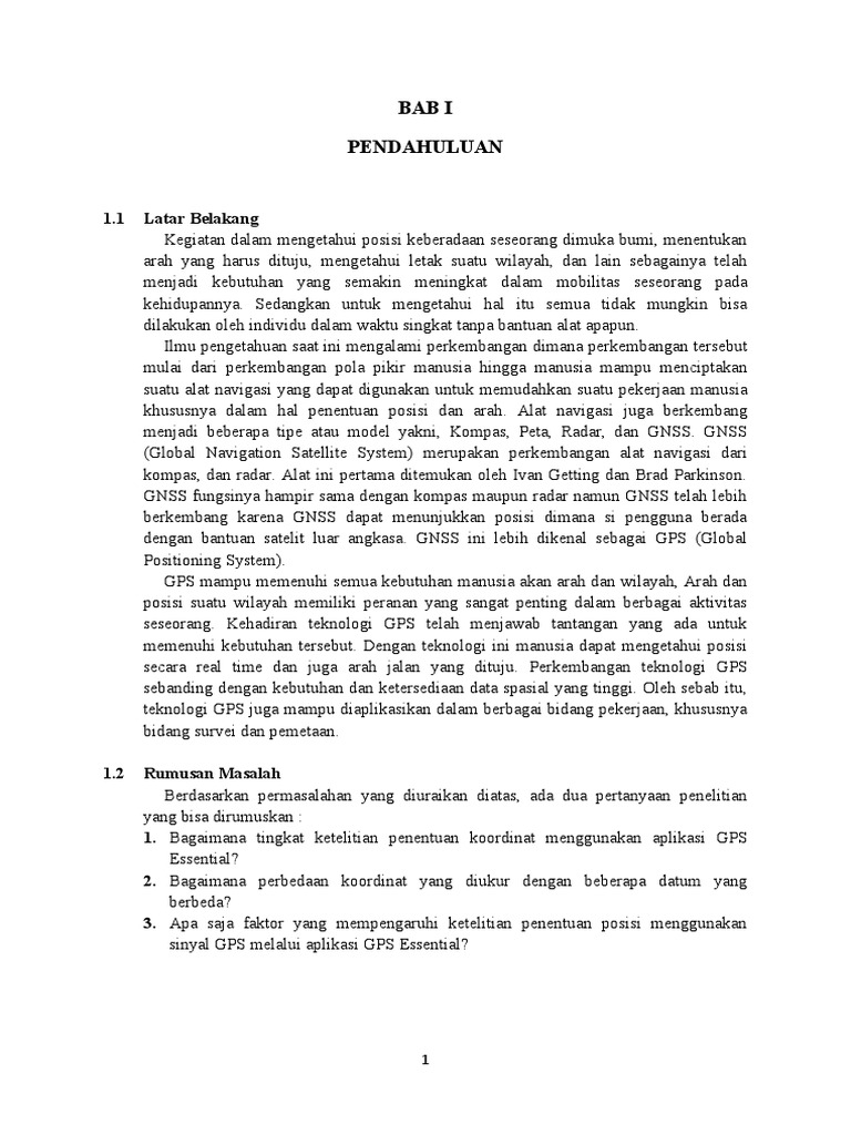 Ketelitian Aplikasi GPS Essential | PDF | Sains & Matematika