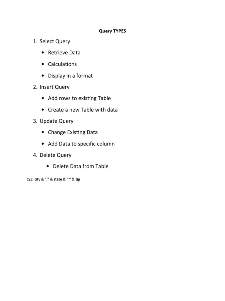 Query TYPES | PDF