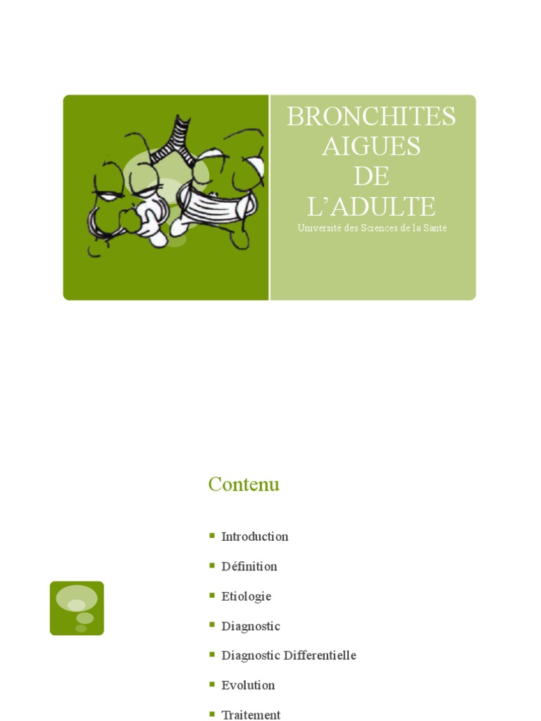 Traitement de la bronchite aiguë adulte | PDF | Maladies et troubles ...