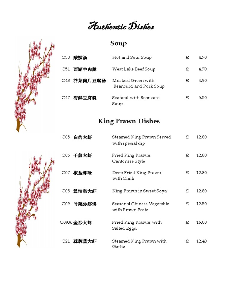 English Chinese Menu 2020 | PDF | Tofu | Beef