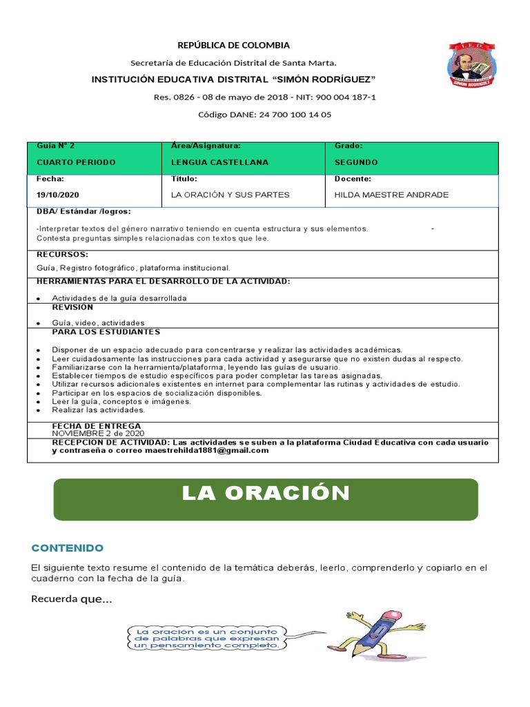 Partes de la Oración: Guía Práctica | PDF | Asunto (gramática)