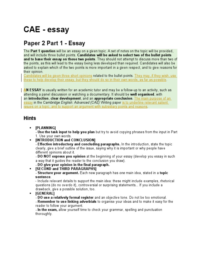 CAE - Essay | PDF | Survey Methodology | Essays