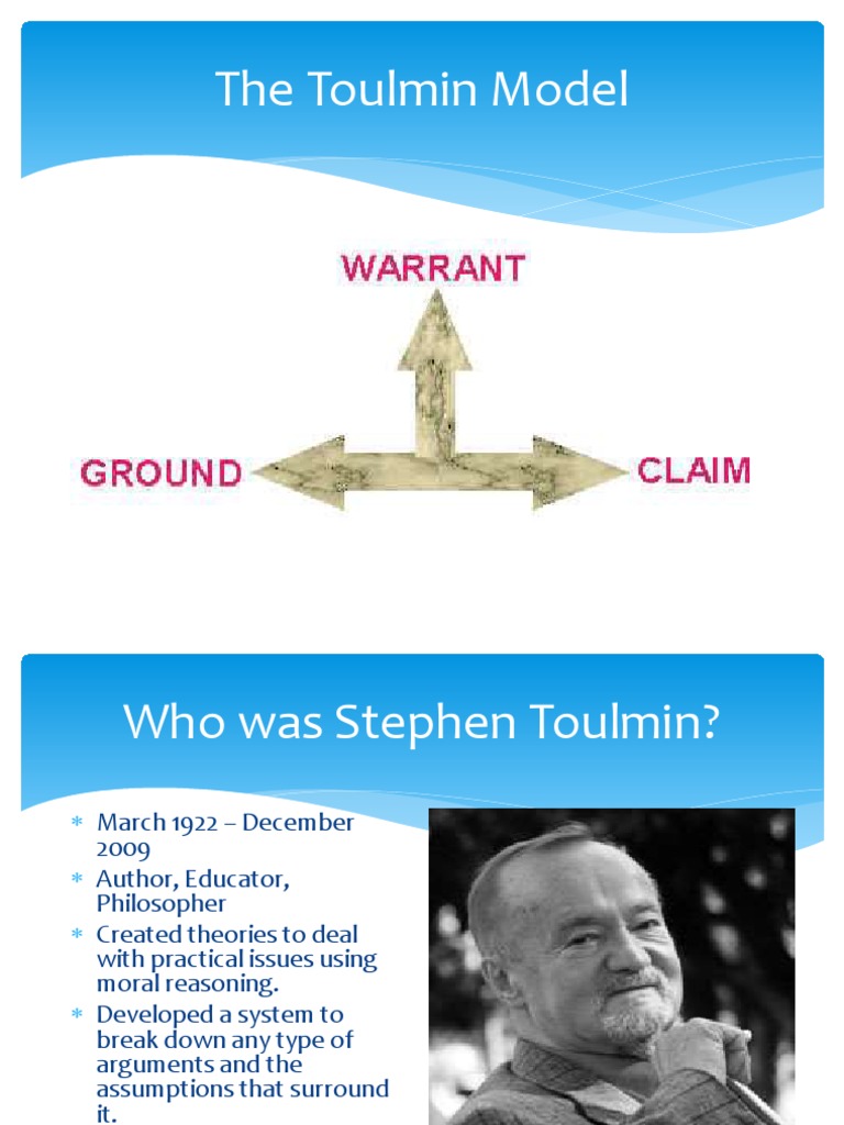 Toulmin's Model | PDF | Definition | Reasoning