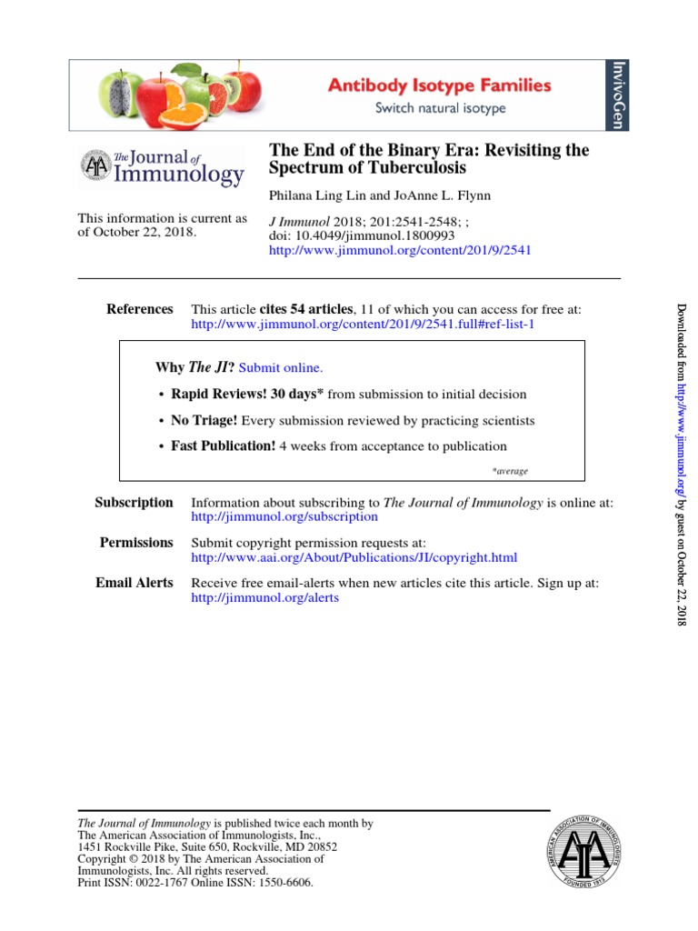 Spectrum of Tuberculosis The End of The Binary Era: Revisiting The ...