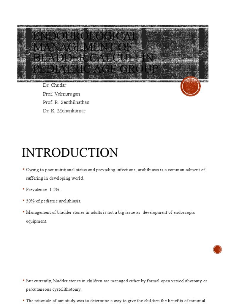 Endourological Management of Vesical Calculi in Children | PDF ...