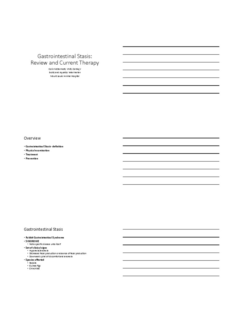 Gastrointestinal Stasis: Review and Current Therapy | PDF ...