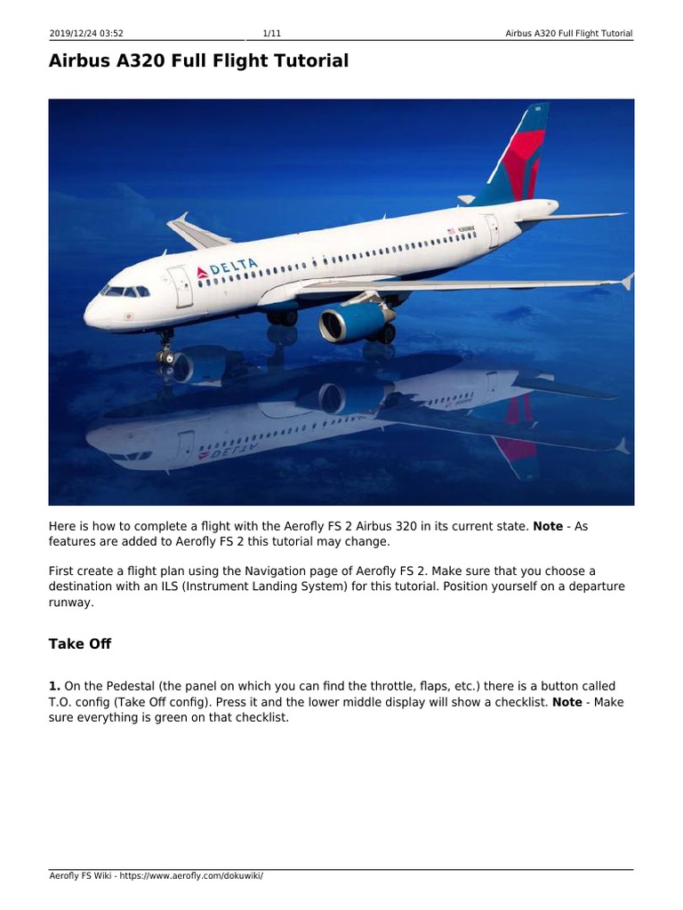 A320 Full Flight Tutorial Guide | PDF | Avionics | Spaceflight Technologies