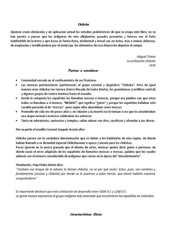 Civilización Chibcha: Cultura y Sociedad | PDF | Colombia | Cultura ...