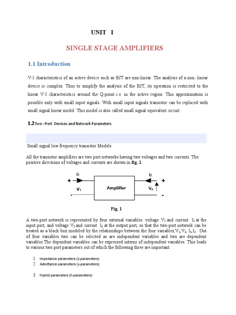Edc Unit 5 Small Signal Low Freq BJT Models | Download Free PDF | Amplifier | Bipolar Junction ...