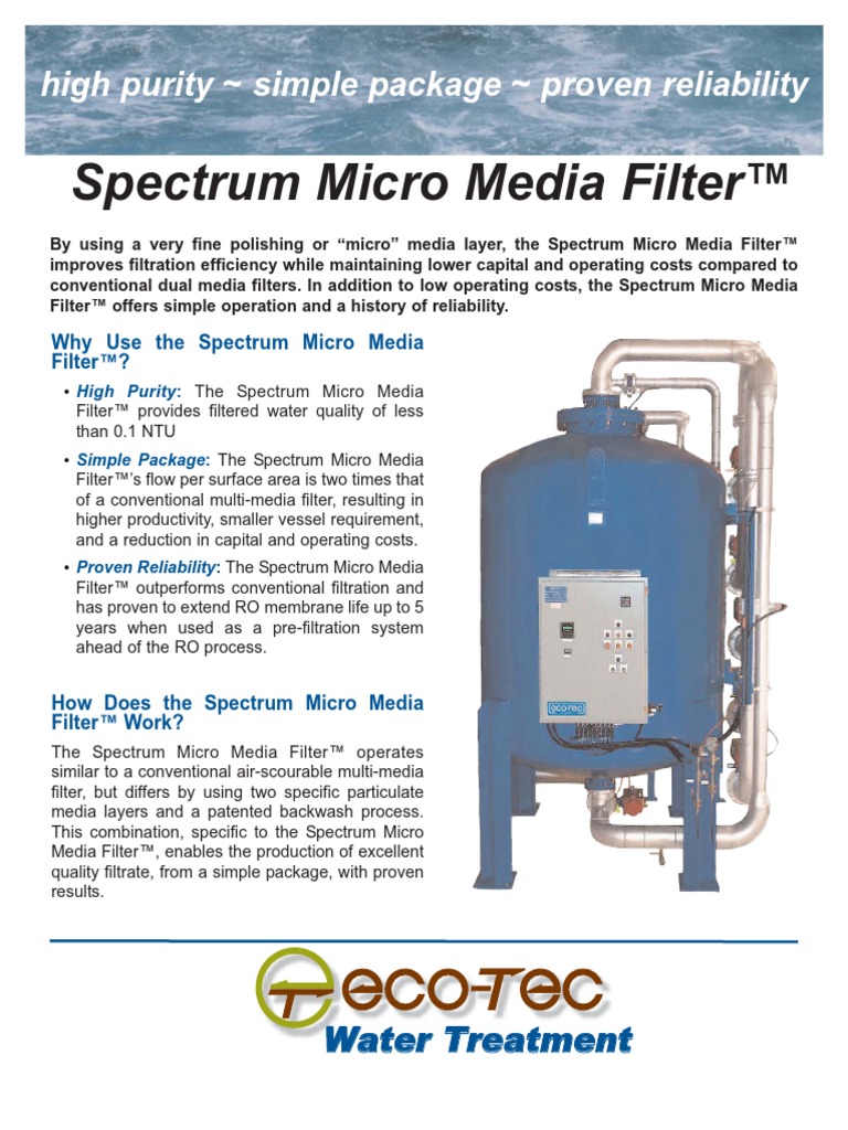 Spectrum Micro Media Filter™: High Purity Simple Package Proven ...
