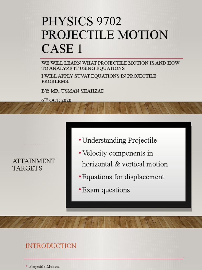 Projectile Motion Case 1 | PDF