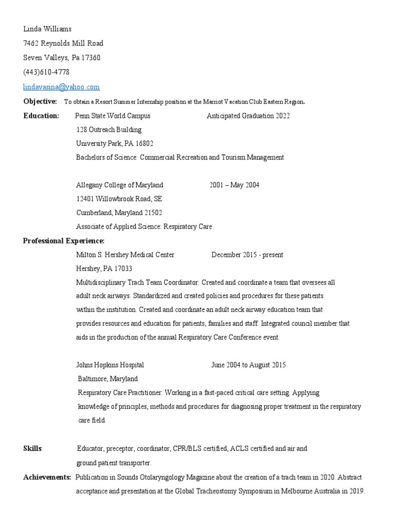 Linda Williams Resume | PDF