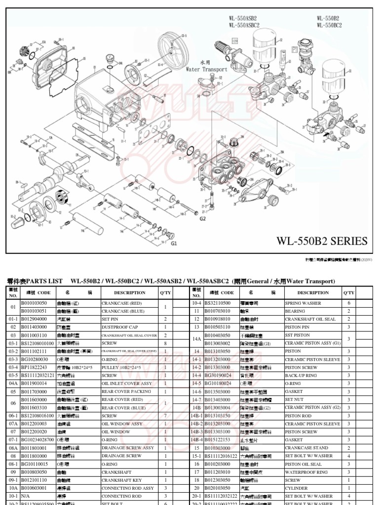WL-530 Series Parts List (2020V) | PDF