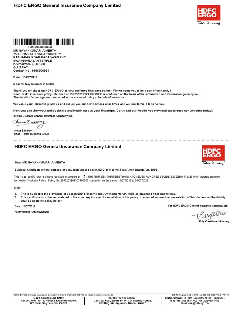HDHC Health Insurance PDF | PDF | Insurance | Credit Card
