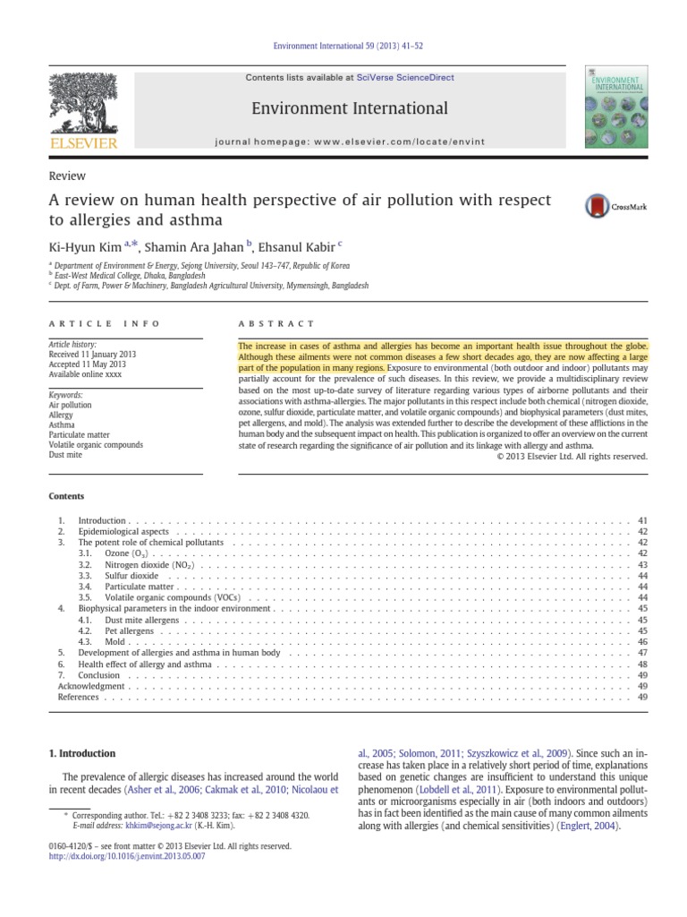 Allergies and Asthma Review | PDF | Air Pollution | Asthma