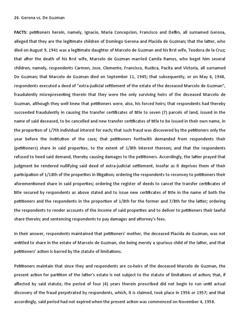 Gerono vs. de Guzman | PDF | Common Law | Government