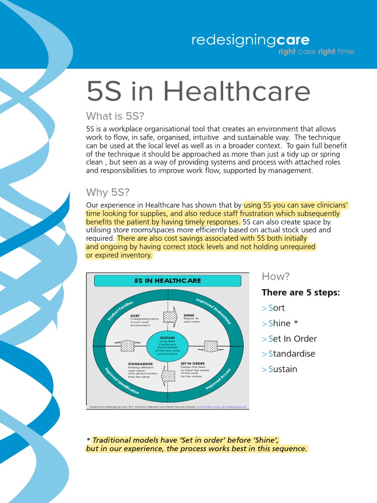 5S in Healthcare | PDF | Personal Protective Equipment | Health Care