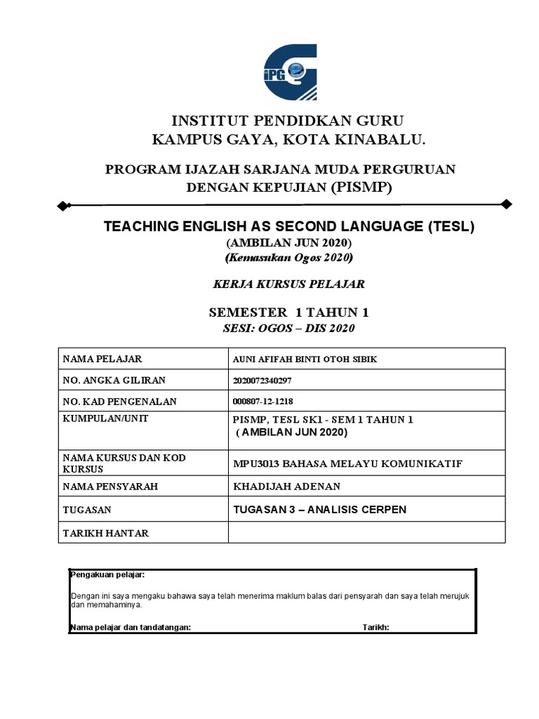 Tugasan 3 Analisis Laras Bahasa Auni Afifah | PDF