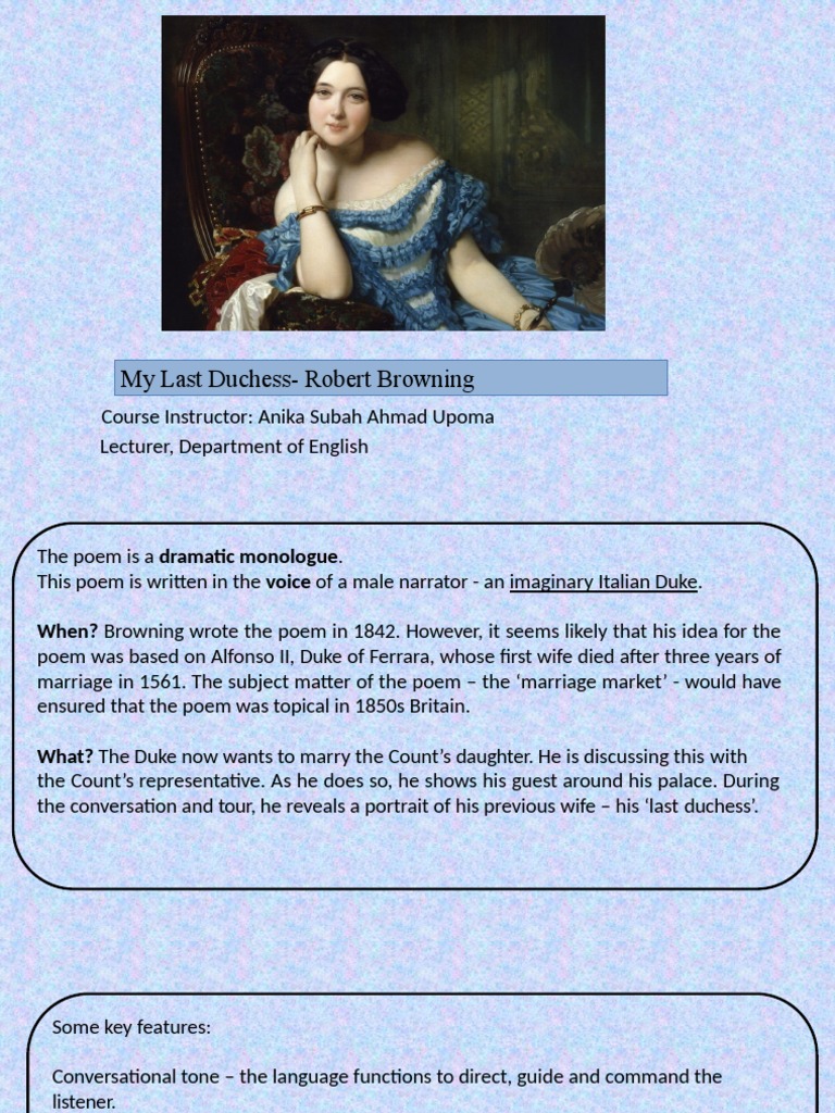 My Last Duchess SLIDES | PDF