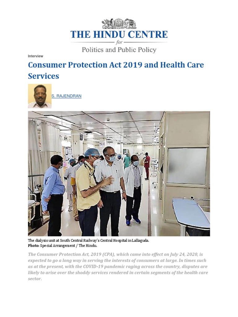 Consumer Protection Act 2019 and Health Care Services | PDF