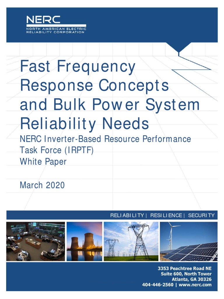 Fast Frequency Response Concepts and BPS Reliability Needs White Paper ...