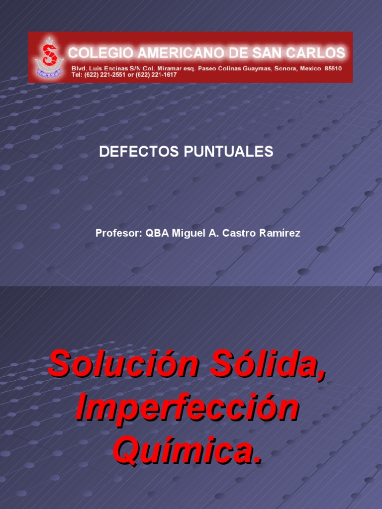 Defectos Puntuales en Cristales | PDF | Dislocación | Sólido amorfo