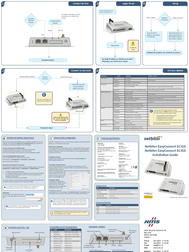 EC350 Netbiter EasyConnect EC350 | PDF | Computer Network | Ip Address