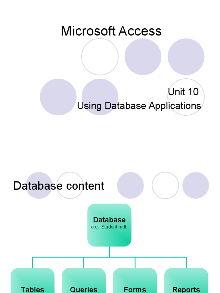 Microsoft Access Database Overview | PDF | Microsoft | Relational Database