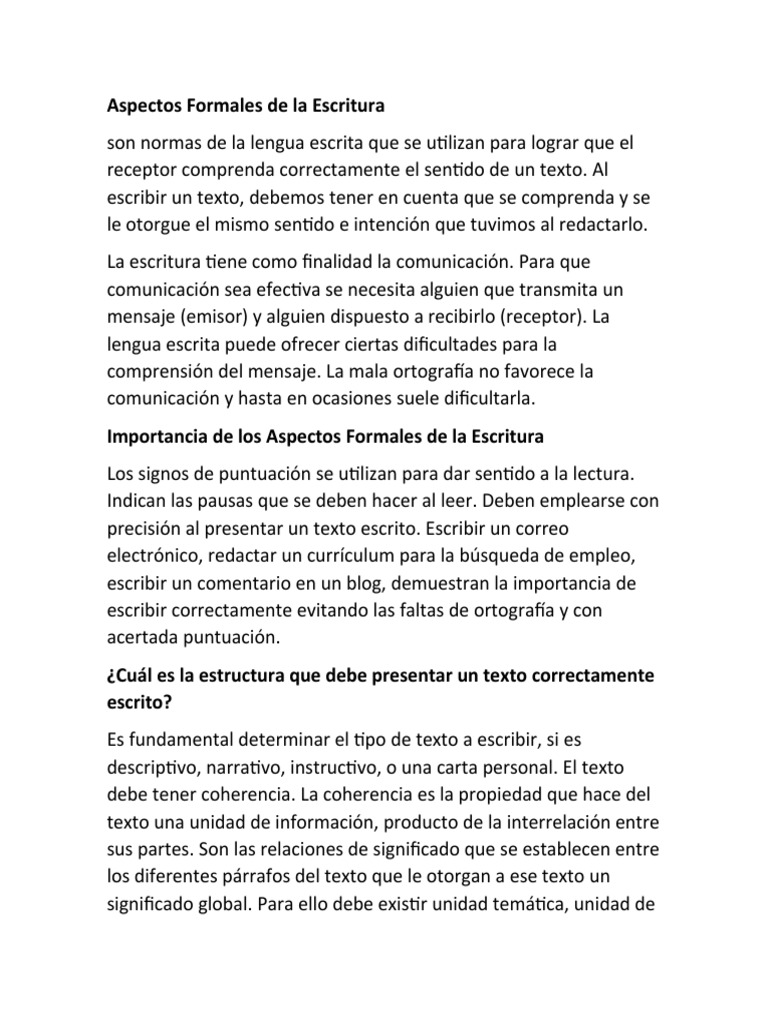 Aspectos Formales de La Escritura para Niños | PDF | Narrativa | Puntuación