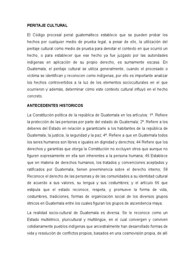 Peritaje Cultural | PDF | Evidencia (ley) | Testigo experto