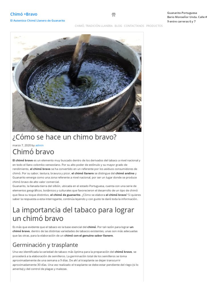 ¿Cómo Se Hace Un Chimo Bravo - Chimó +bravo | PDF | Tabaco | Té