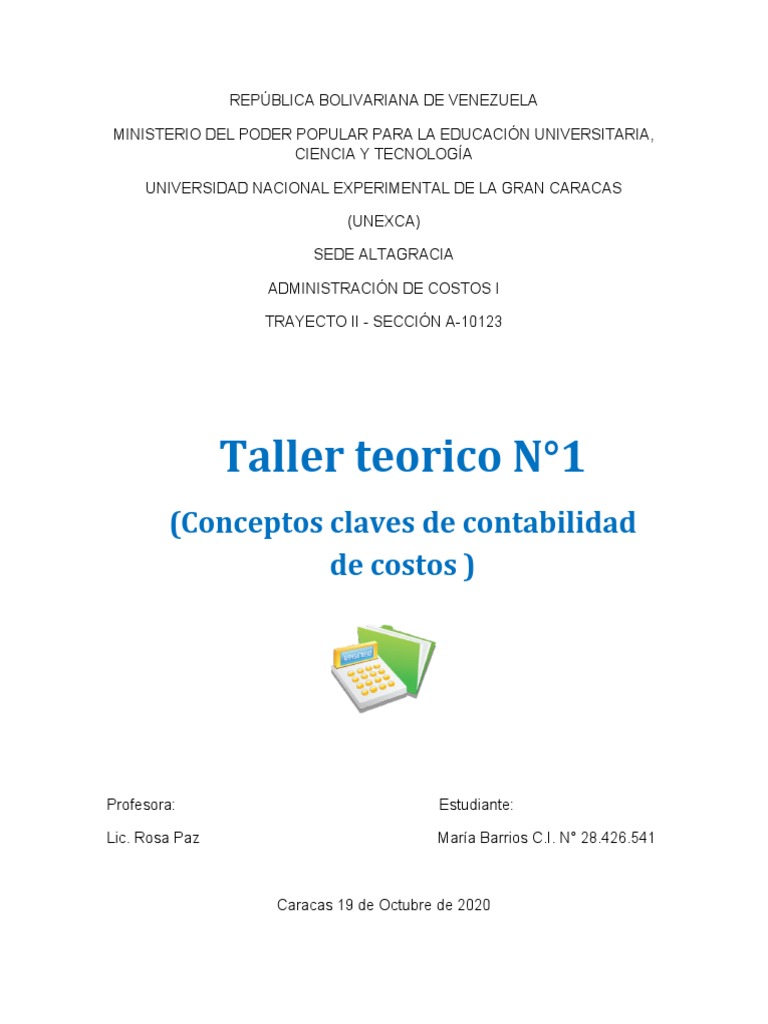 Conceptos claves de la contabilidad de costos | PDF | Contabilidad de costos | Costo