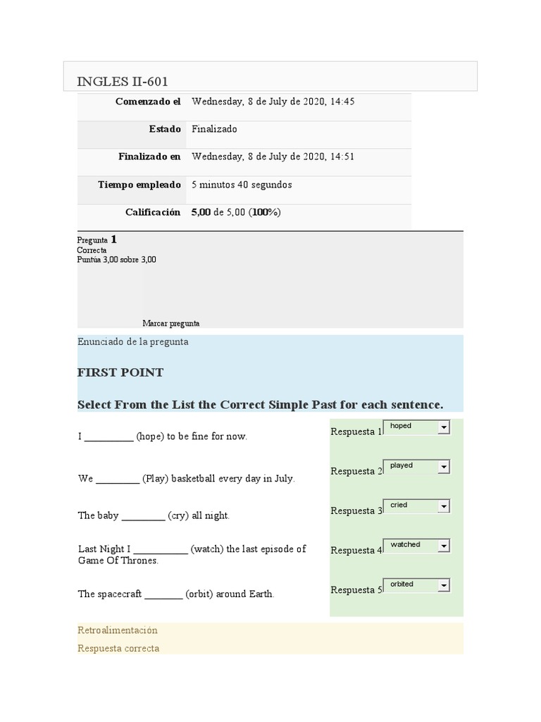 Cuestionario S8 Simple Past | PDF | Science | Programa espacial
