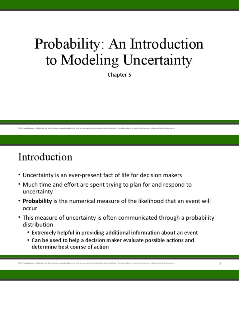 Probability: An Introduction To Modeling Uncertainty | PDF ...