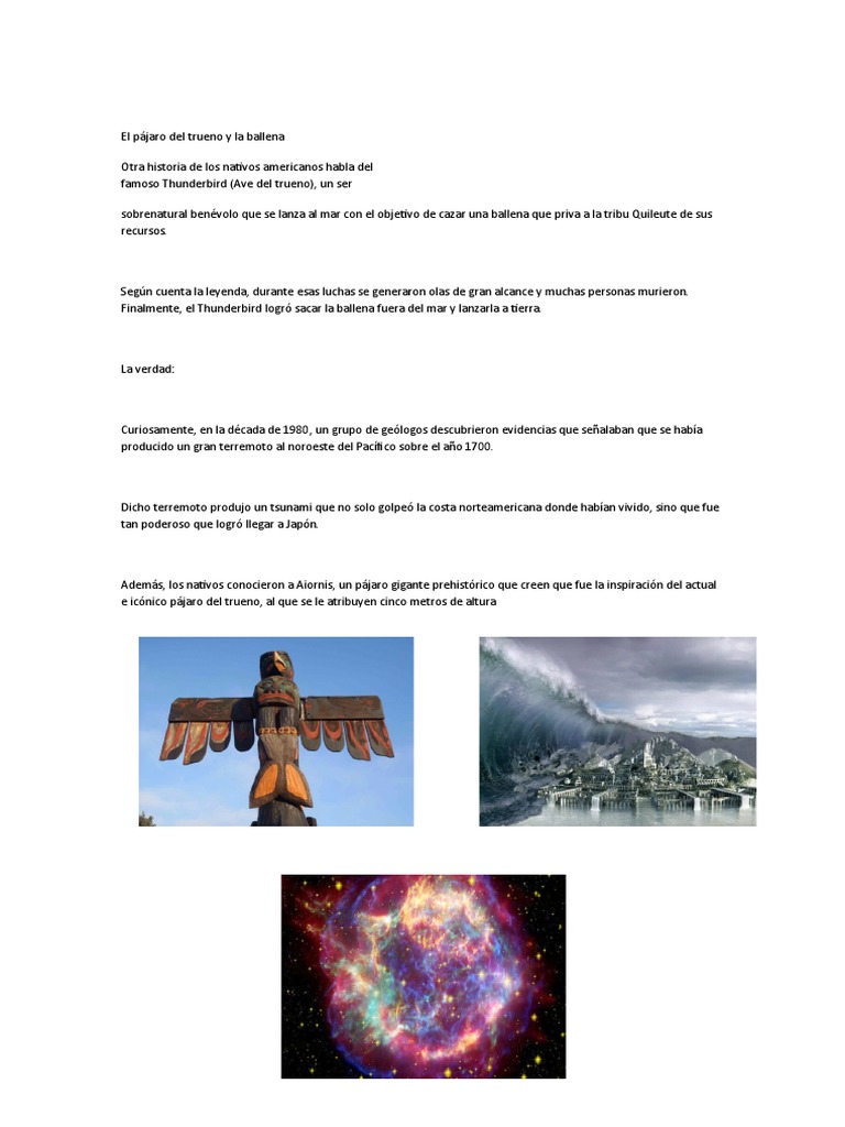 El Pájaro Del Trueno y La Ballena | PDF