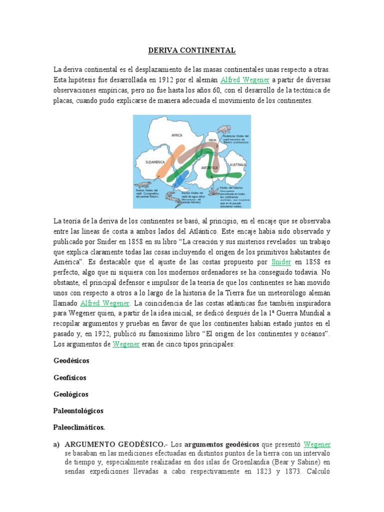 Deriva Continental: Teoría y Argumentos | PDF | Continente | Ambiente ...