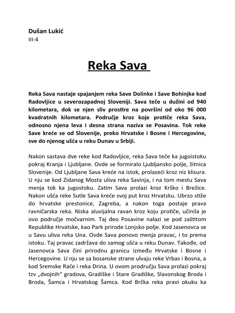 Reka Sava | PDF