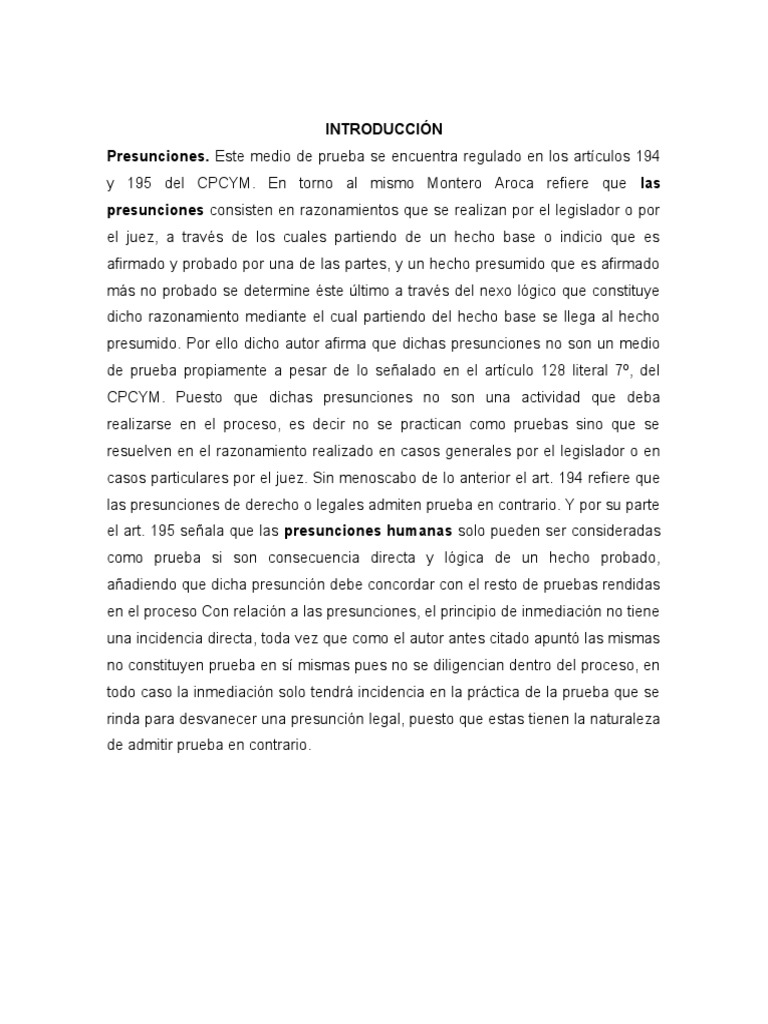 Presunciones: concepto, tipos y requisitos | PDF | Evidencia (ley) | Juez