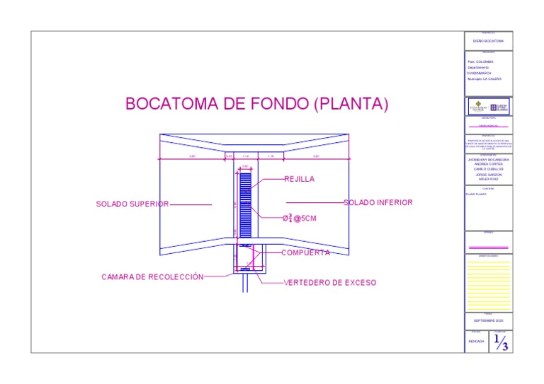 Bocatoma PLANTA | PDF | Agua dulce | Suministro de agua
