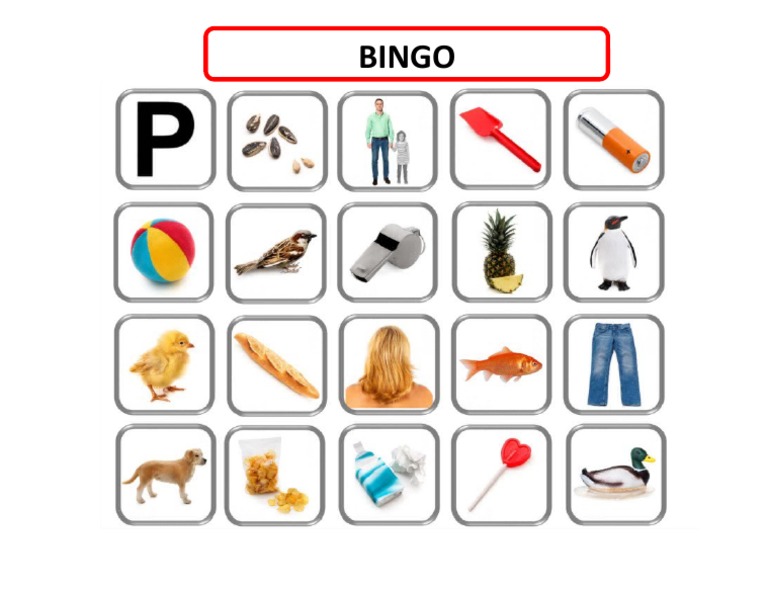 Bingo Consonante P